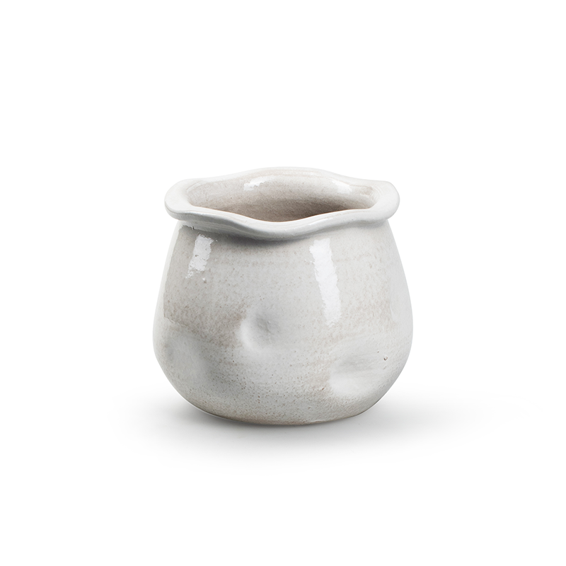 Pot 'dots' beige h14 d16 cm – Jodeco Glass